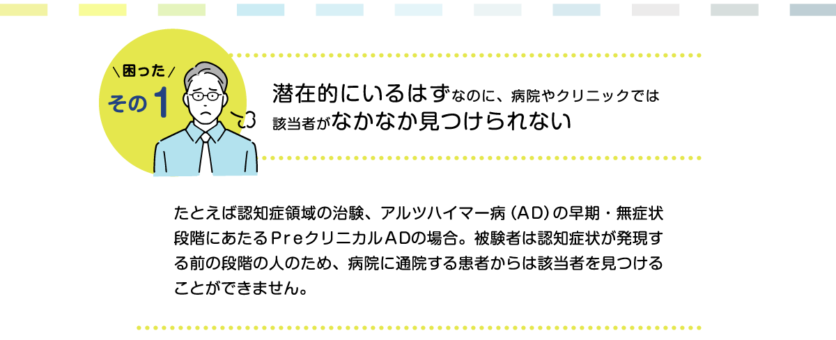 適格症例を探し当てるのが困難な試験に｜大規模Preスクリーニング｜インクロム | InCROM